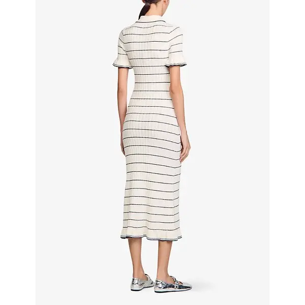 sandro striped knit midi dress Sandro Molina Striped Knit Dress