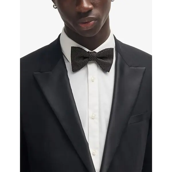 Hugo Micro-dot Silk Bow Tie - Black
