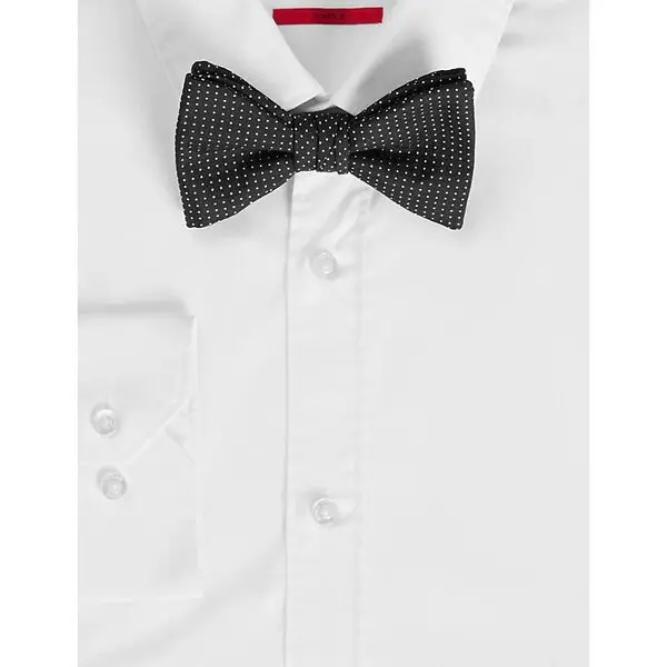 Hugo Micro-dot Silk Bow Tie - Black