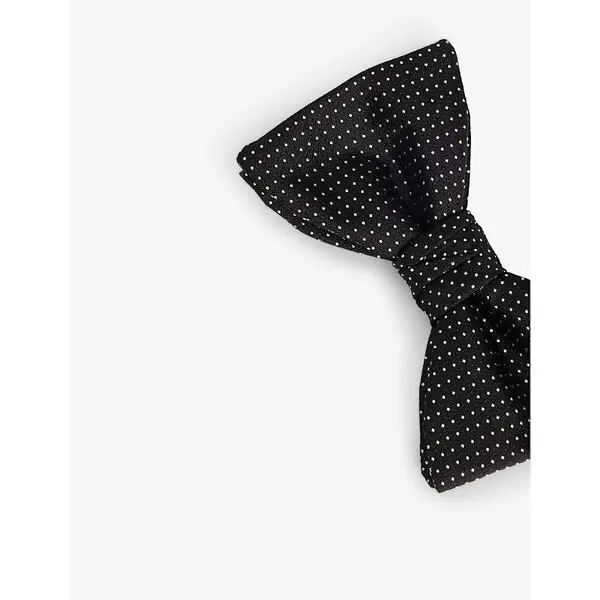 Hugo Micro-dot Silk Bow Tie - Black