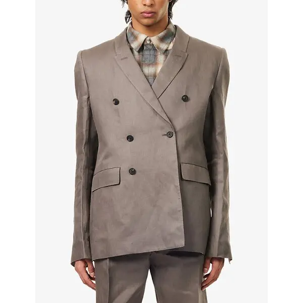 Rick Owens Double-breasted Regular-fit Linen Blazer