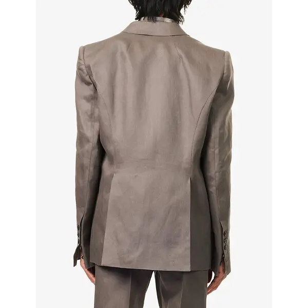 Rick Owens Double-breasted Regular-fit Linen Blazer