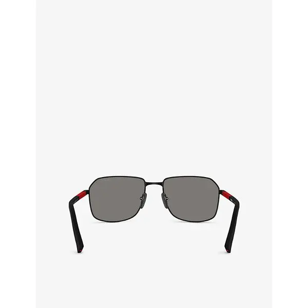 Prada Square-frame Metal Sunglasses - Black