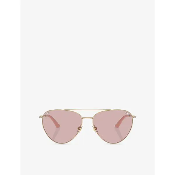 JIMMY CHOO Jc4002b Aviator Sunglasses - Gold