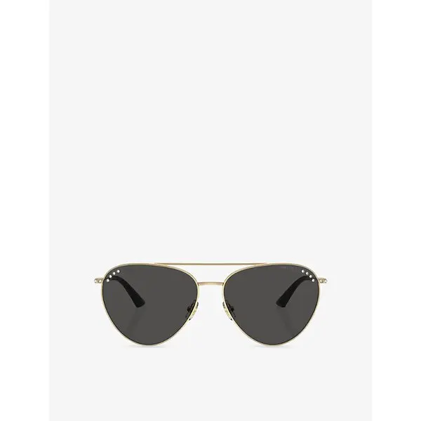 JIMMY CHOO Jc4002b Pilot Sunglasses - Gold