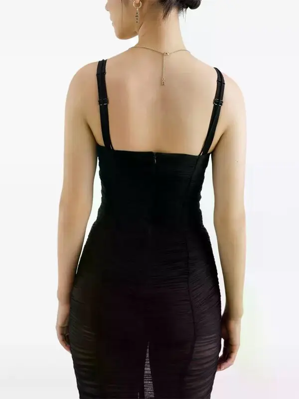 Dolce & Gabbana Ruched Midi Dress In Black | Editorialist