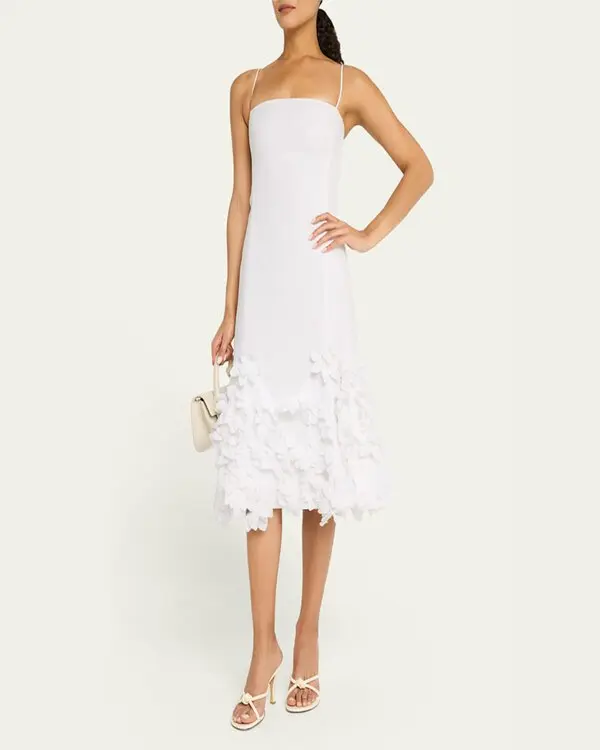 Simkhai Bella Floral Appliqué Midi Dress