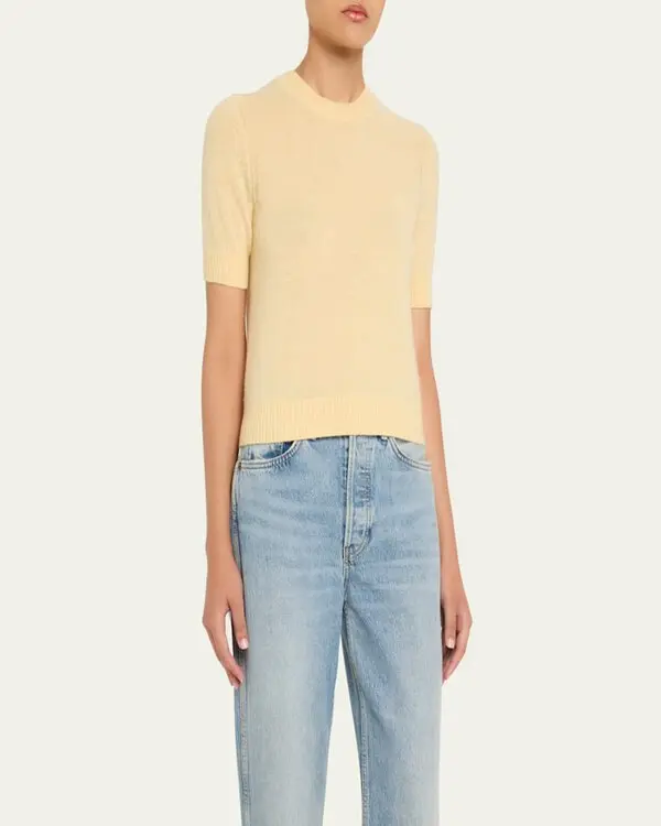 Guest In Residence Cashmere Sweater Tee - Butter
