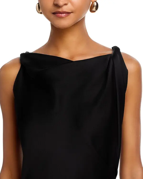 Victoria Beckham Asymmetrical Draped Midi Dress - Black
