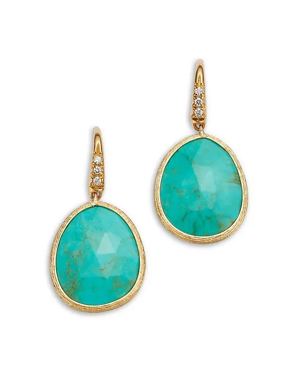 Marco Bicego 18k Yellow Gold Turquoise & Diamond Drop Earrings - Gold/turquoise
