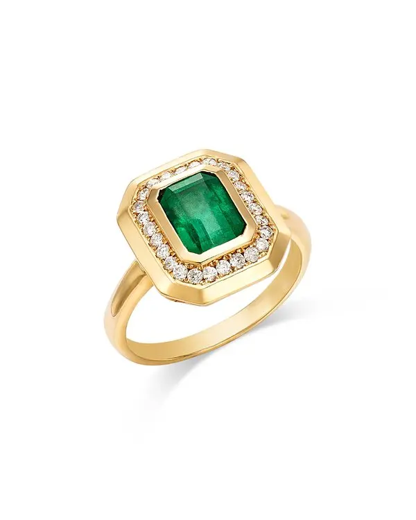 Bloomingdale'S Emerald And Diamond Ring - Gold