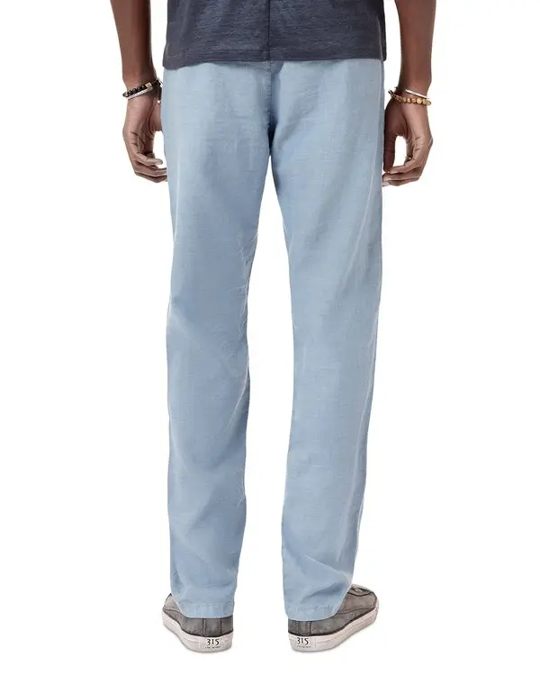 John Varvatos Flint Linen Blend Flared Leg Pants - Old Blue