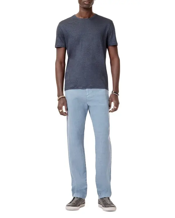 John Varvatos Flint Linen Blend Flared Leg Pants - Old Blue