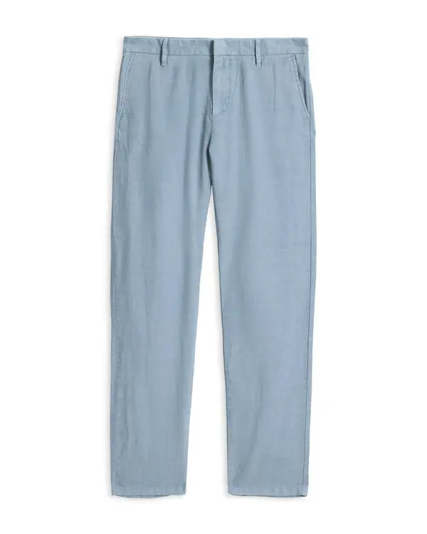 John Varvatos Flint Linen Blend Flared Leg Pants - Old Blue