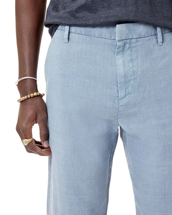 John Varvatos Flint Linen Blend Flared Leg Pants - Old Blue