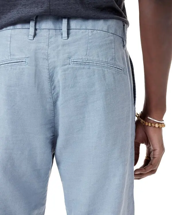 John Varvatos Flint Linen Blend Flared Leg Pants - Old Blue