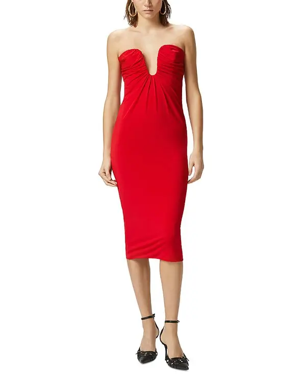Pinko Jersey Pencil Midi Dress - Lively Red