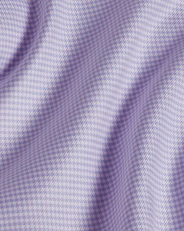 David Donahue Slim Fit End On End Twill Check Dress Shirt