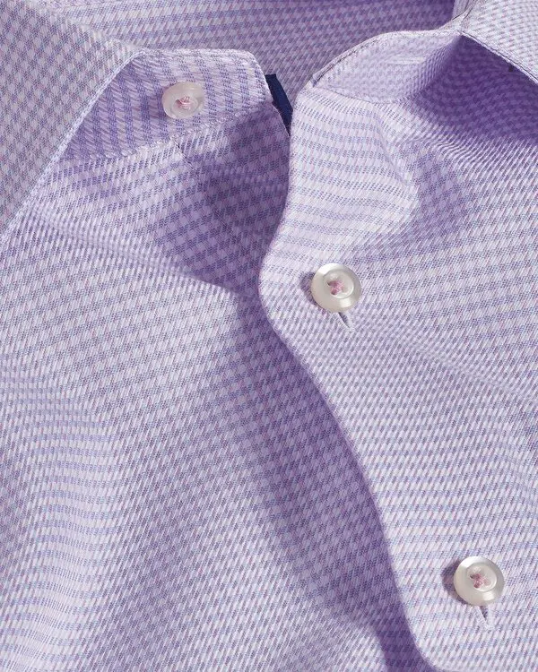David Donahue Slim Fit End On End Twill Check Dress Shirt