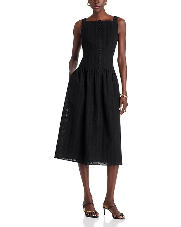 knee length dresses for ladies MARYL EYELET MIDI DRESS main image 1