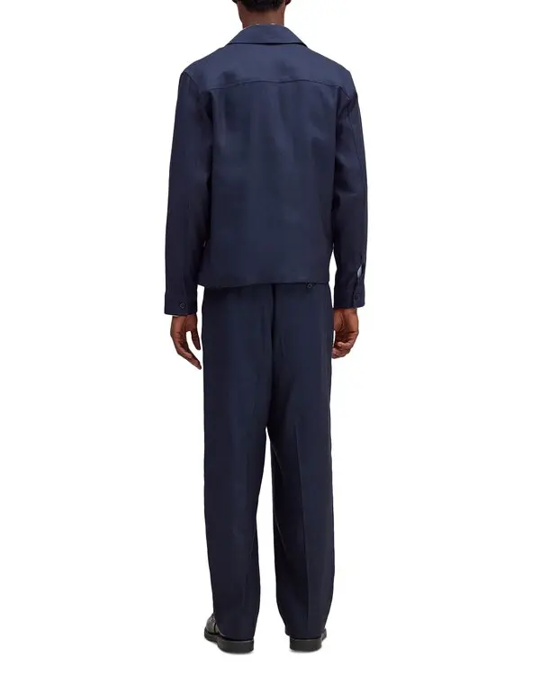 Nn07 Alban Zip-up Linen Blend Jacket - Deep Navy