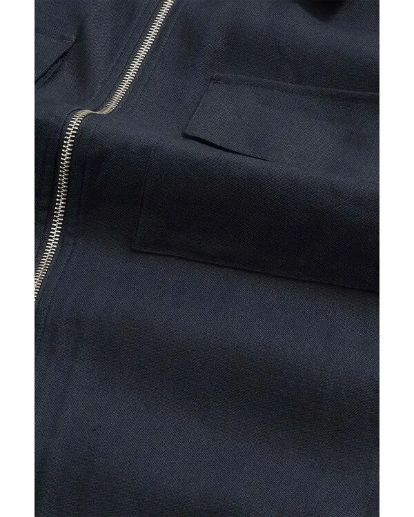 Nn07 Alban Zip-up Linen Blend Jacket - Deep Navy