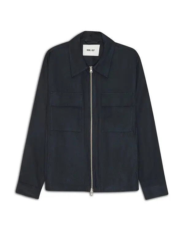 Nn07 Alban Zip-up Linen Blend Jacket - Deep Navy