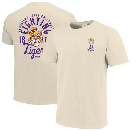 IMAGE ONE Lsu Tigers Comfort Colors Mascot Overlay T-shirt - Cream