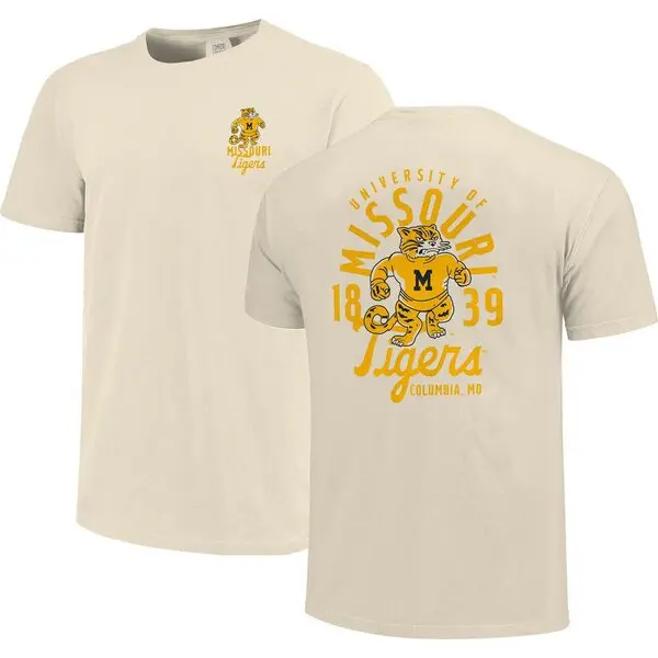 IMAGE ONE Missouri Tigers Comfort Colors Mascot Overlay T-shirt - Cream