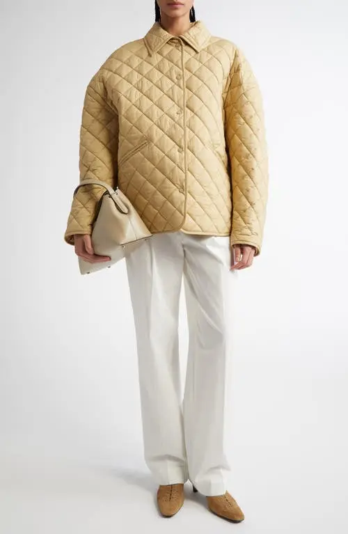 TOTEME Oversized Quilted Jacket - Desert
