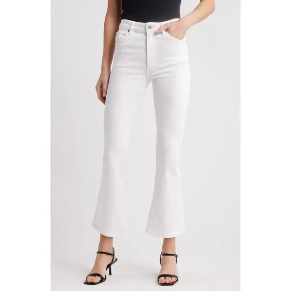 FRAME The Reboot High Waist Ankle Bootcut Jeans - White