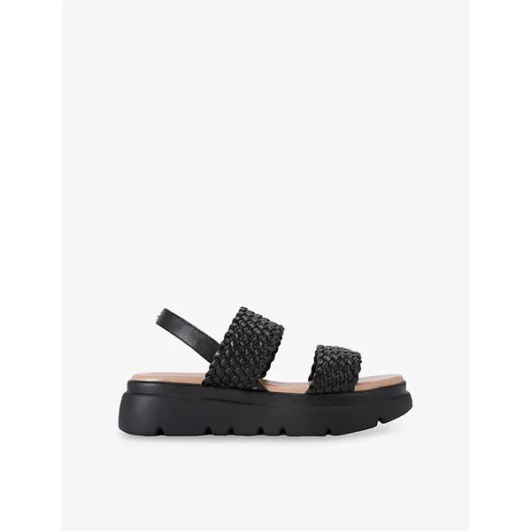 Carvela Krypton Metallic Woven-strap Leather Sandals - Black