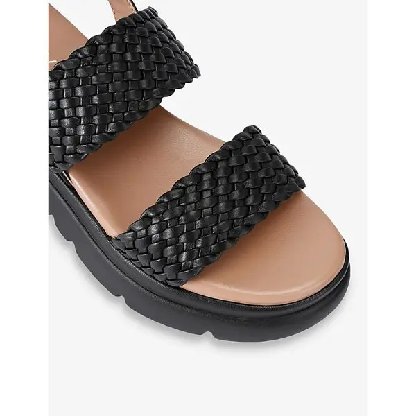 Carvela Krypton Metallic Woven-strap Leather Sandals - Black