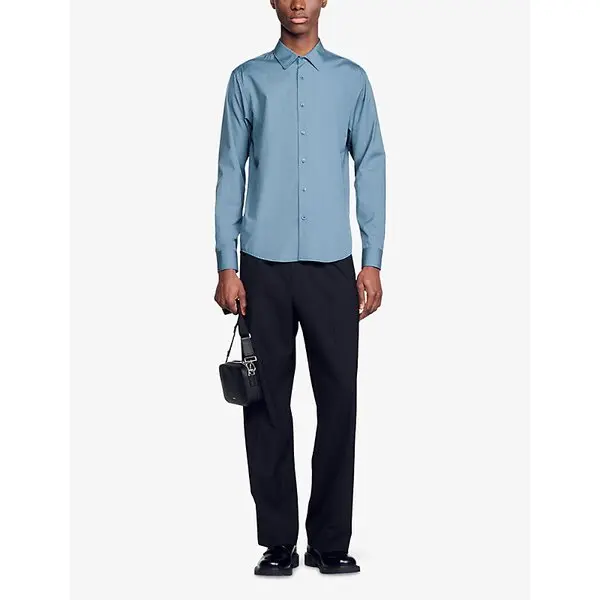 Sandro Classic Long-sleeve Cotton-blend Shirt