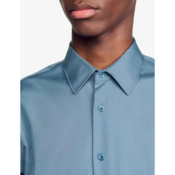 Sandro Classic Long-sleeve Cotton-blend Shirt