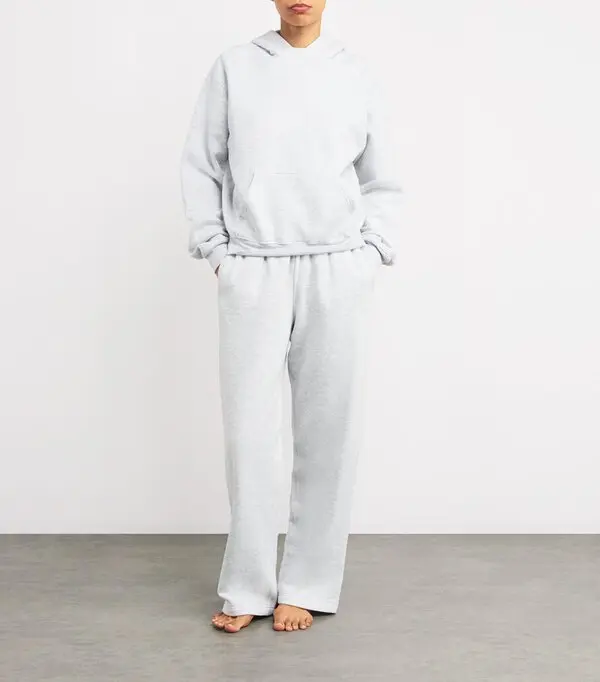 SKIMS Cotton-blend Fleece Straight Sweatpants - Grey