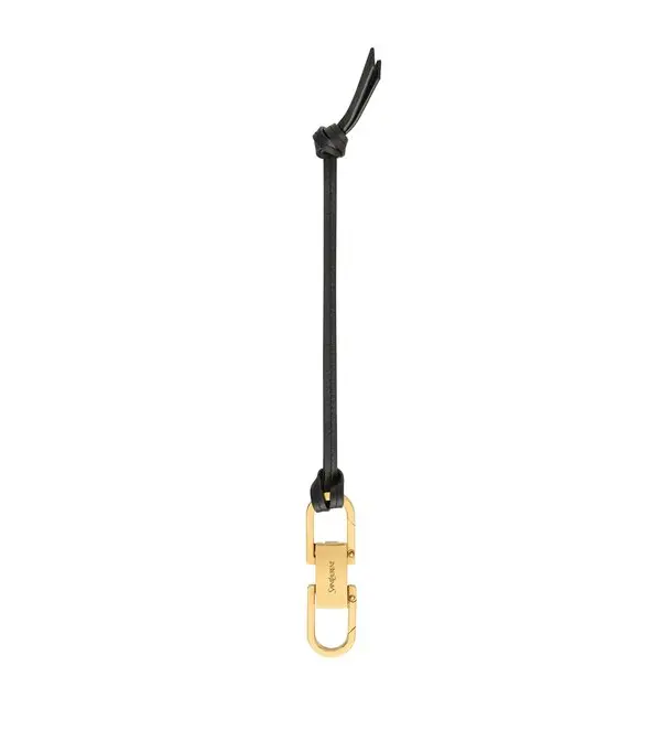 Saint Laurent Leather Kiss Kiss Key Chain - Metallic