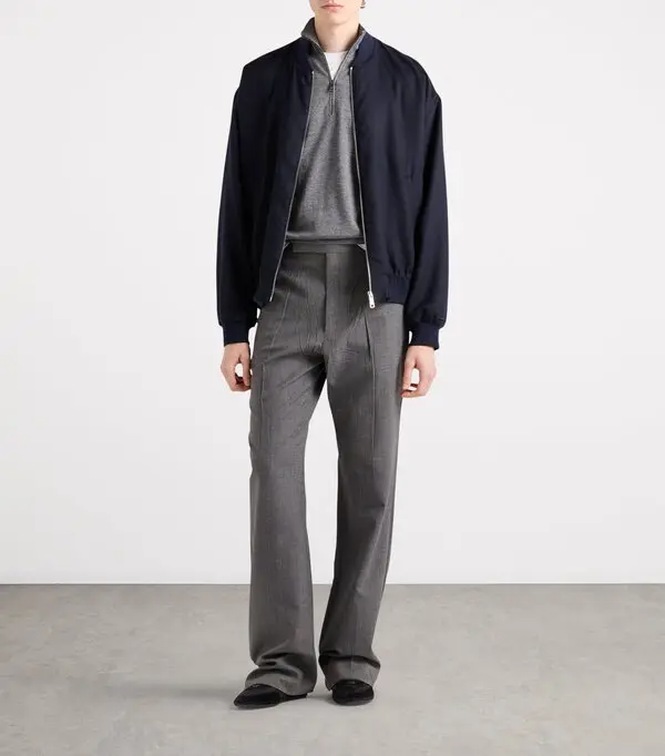 Prada Cashmere-silk Quarter-zip Sweater