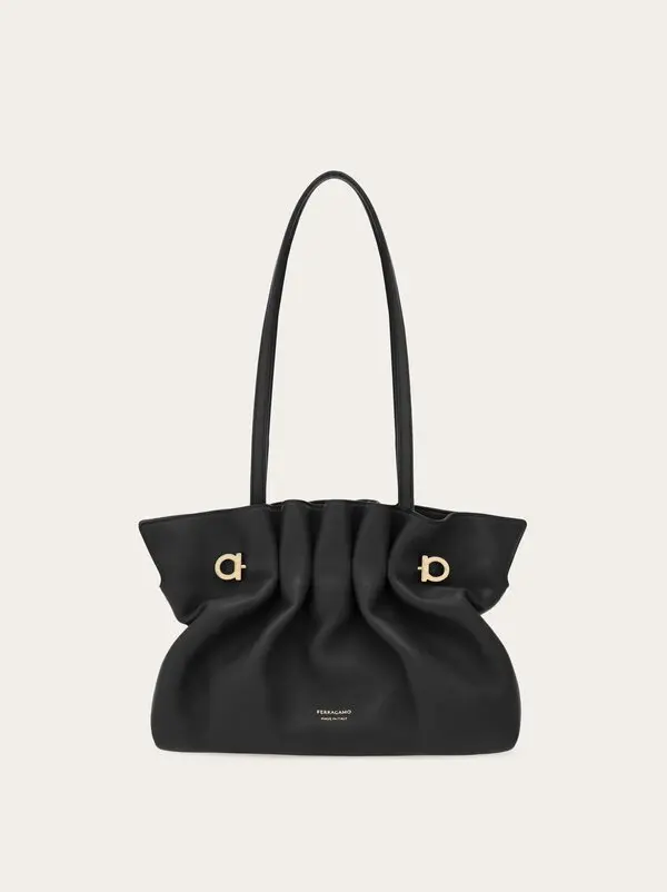 FERRAGAMO Soft Shoulder Bag - Black