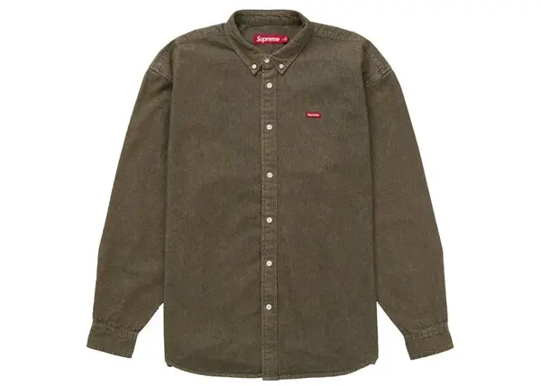 Supreme Small Box Denim Shirt - Olive