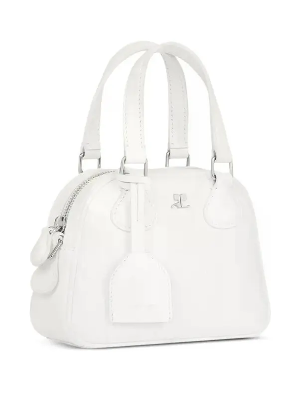 COURREGES Mini Ac Stud Tote Bag - White