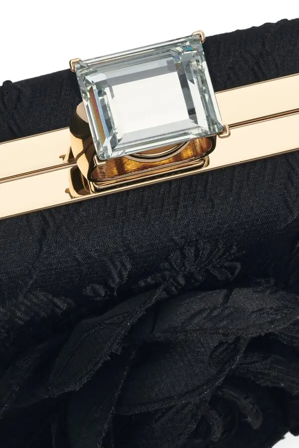 Sachin & Babi On The Rocks With Rose Convertible Clutch - Black
