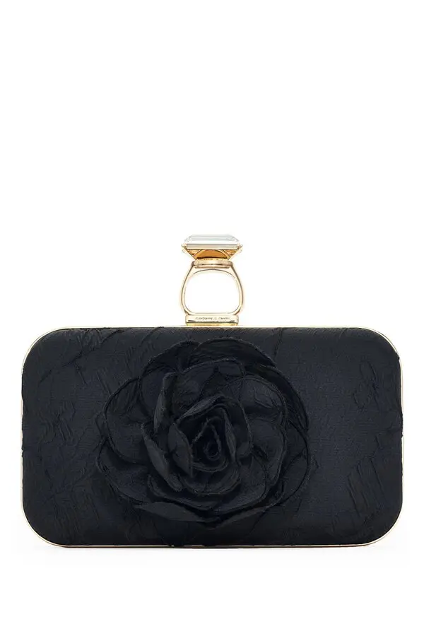 Sachin & Babi On The Rocks With Rose Convertible Clutch - Black