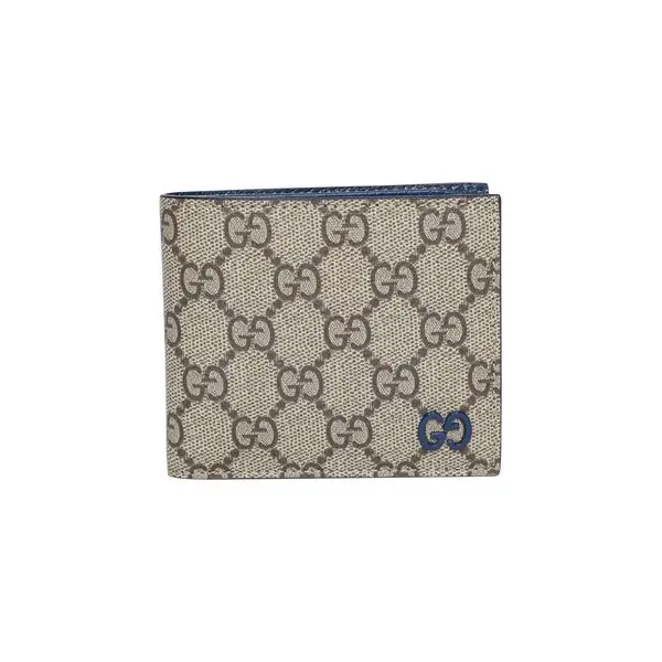 Gucci Monogram Bifold Wallet 'beige/ebony/blue - Tan
