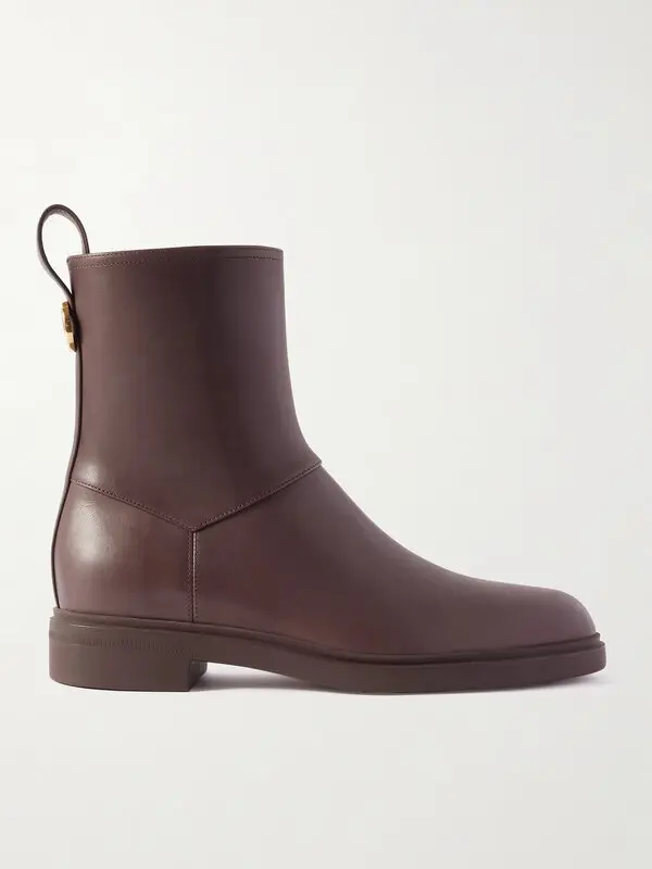 Loro Piana Kilda Paneled Leather Ankle Boots - Brown