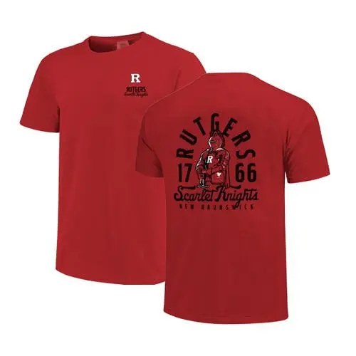 IMAGE ONE Rutgers Knights Comfort Colors Mascot Overlay T-shirt - Scarlet