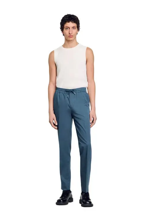 Sandro Elasticated Drawstring Straight-leg Trousers