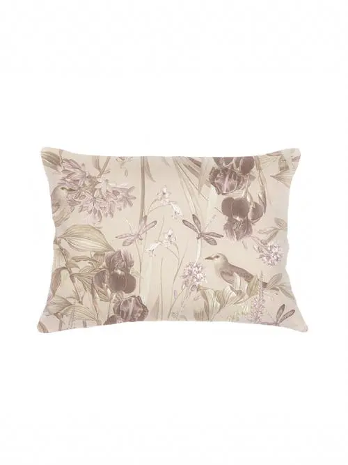 Anaya Tropical Paradise Linen Pillow With Down Alternative Insert - Beige