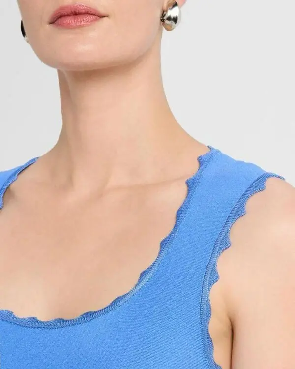 Emporio Armani Sleeveless Scalloped Dress - Cornflower