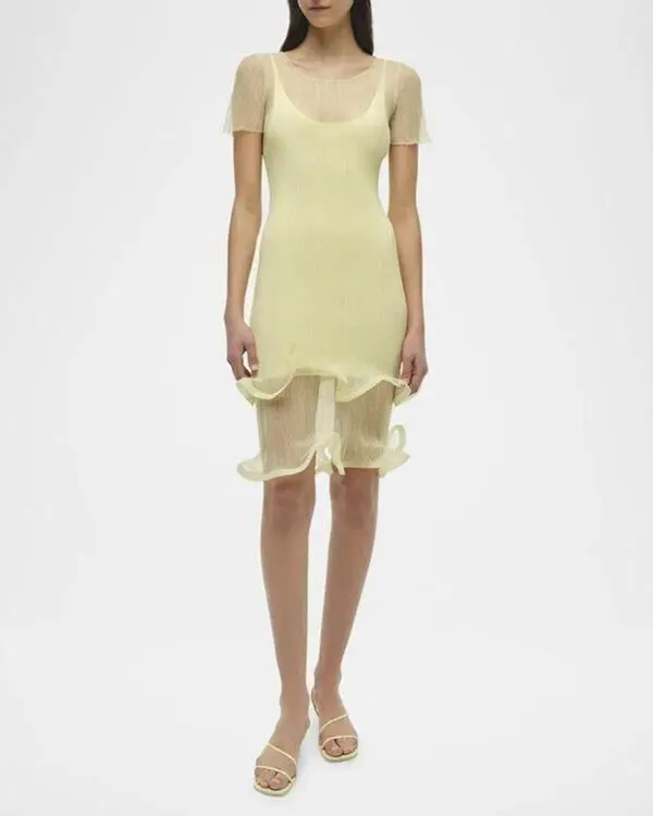 Simkhai Jett Short-sleeve Ribbed Dress